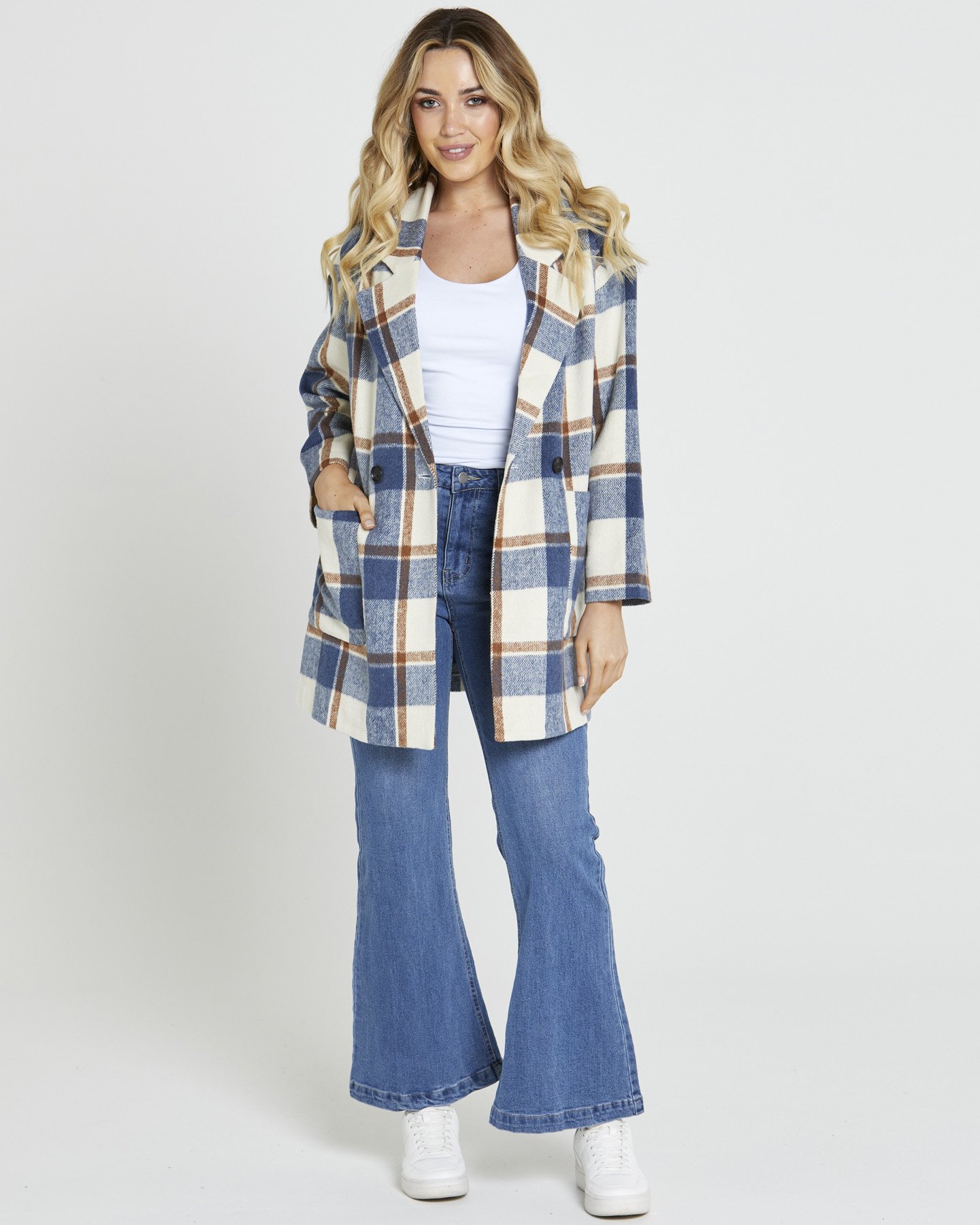Sass - Gracie Check Coat - Tops-Coats / Jackets : Mhor - Sass A23