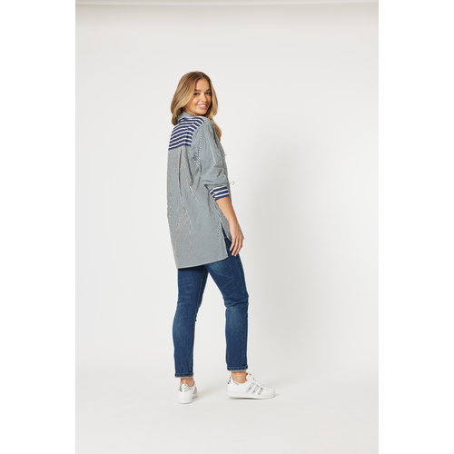 Threadz - Anna Stripe Shirt - Tops-Tops & Tees : Mhor - Threadz A24