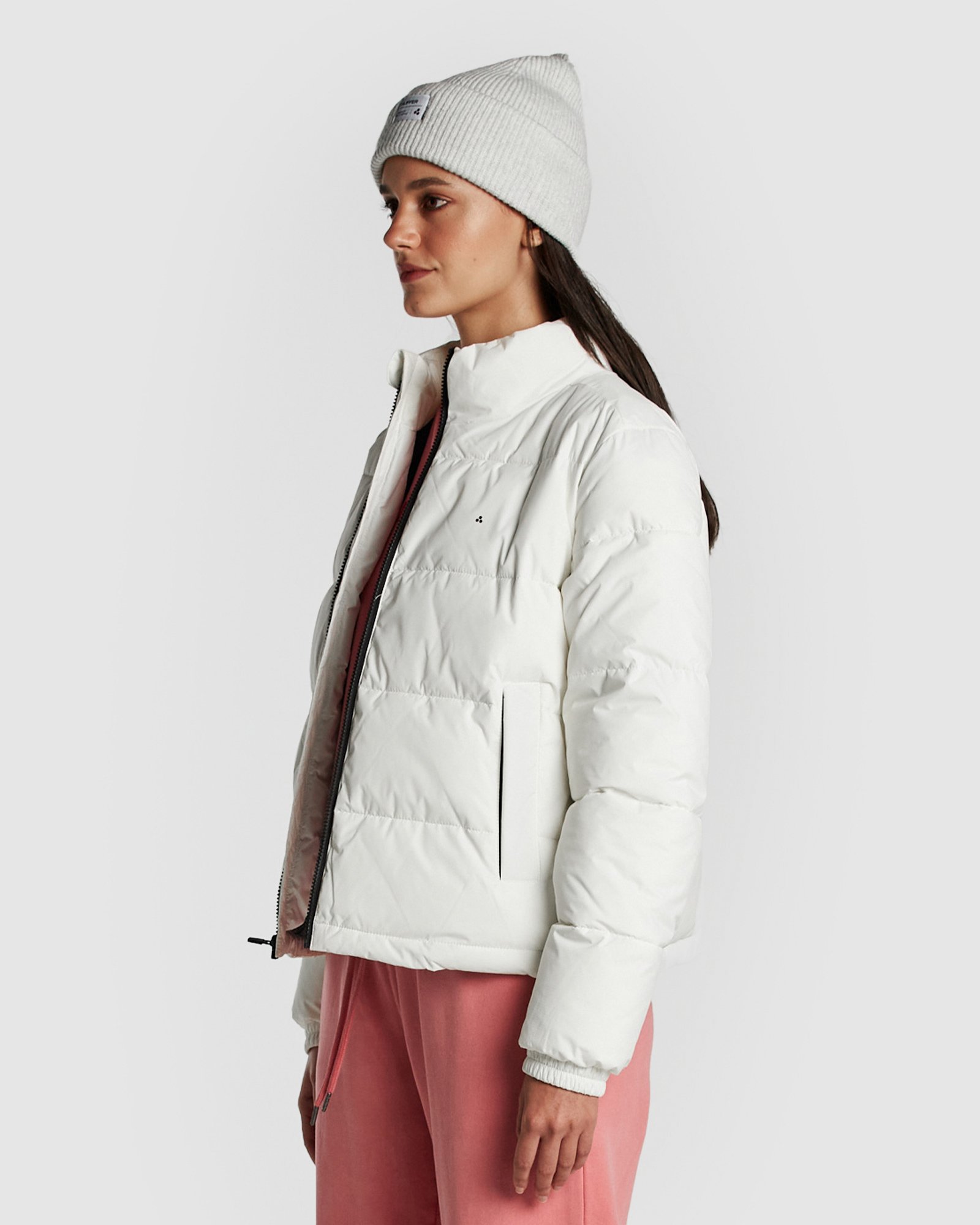 Huffer-White Track Puffer - Tops-Coats / Jackets : Mhor - Huffer w22