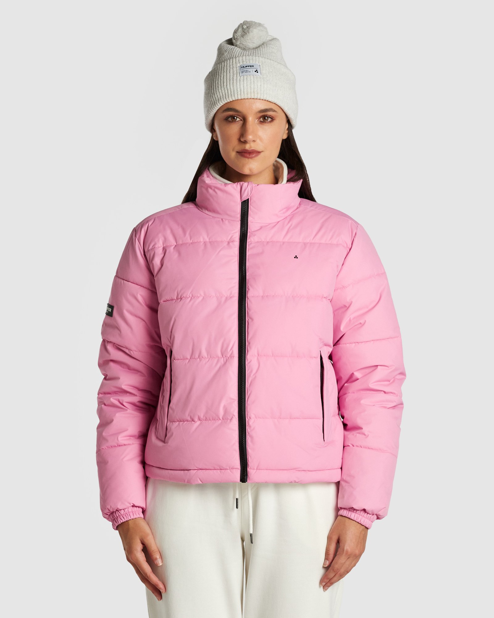 Huffer-Fuschia Track Puffer Jacket - Tops-Coats / Jackets : Mhor ...