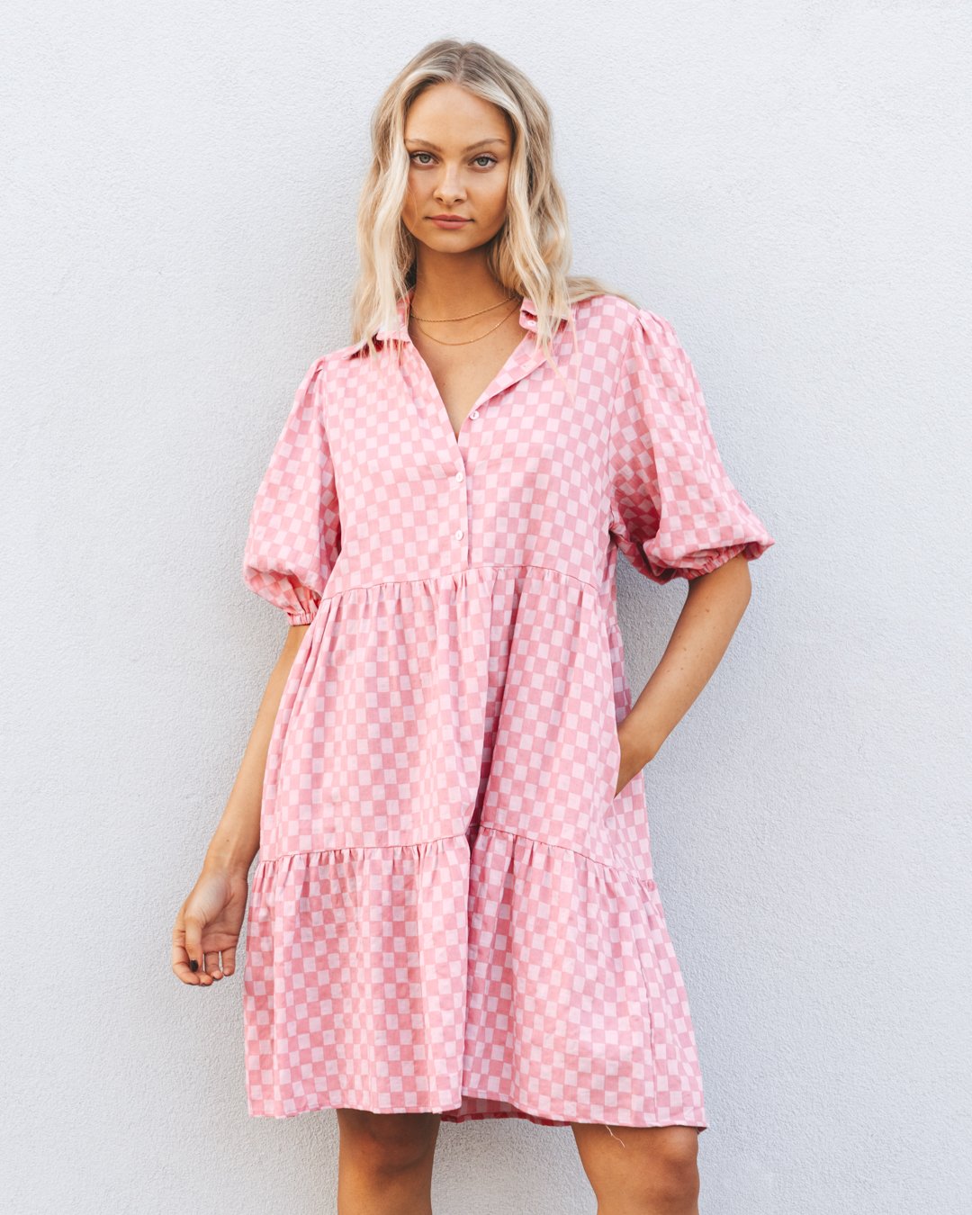 Labe lOf Love-Check Dress - Brands : Mhor - White Closet s22